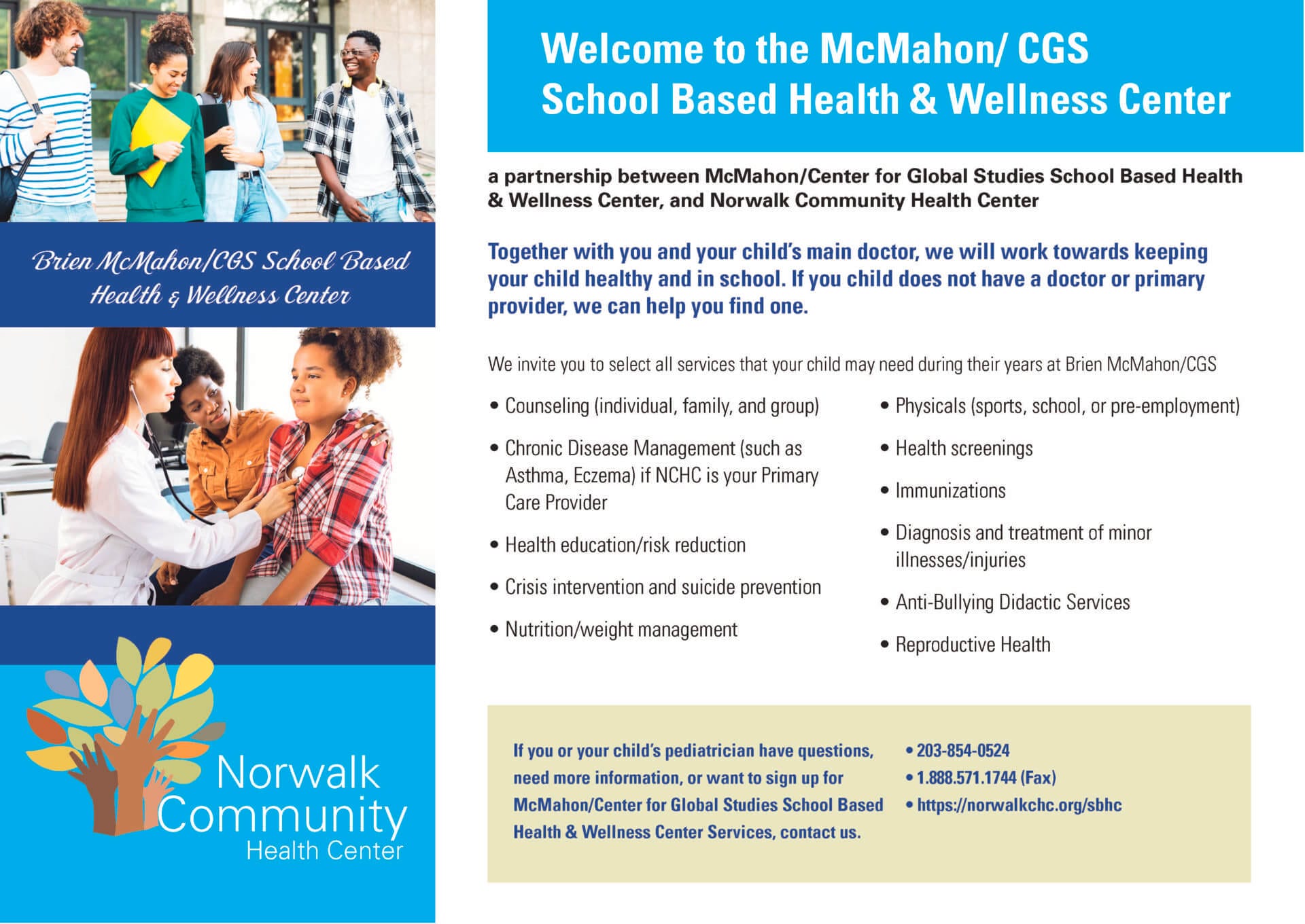 School Based Health Centers – Norwalk Community Health Center | Norwalk, CT